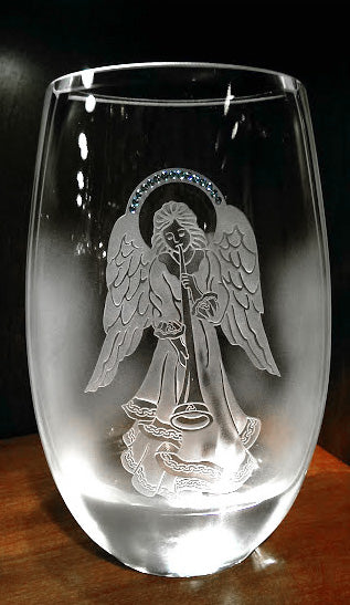 Celtic Angel Teardrop Vase – Healy Glass Artistry