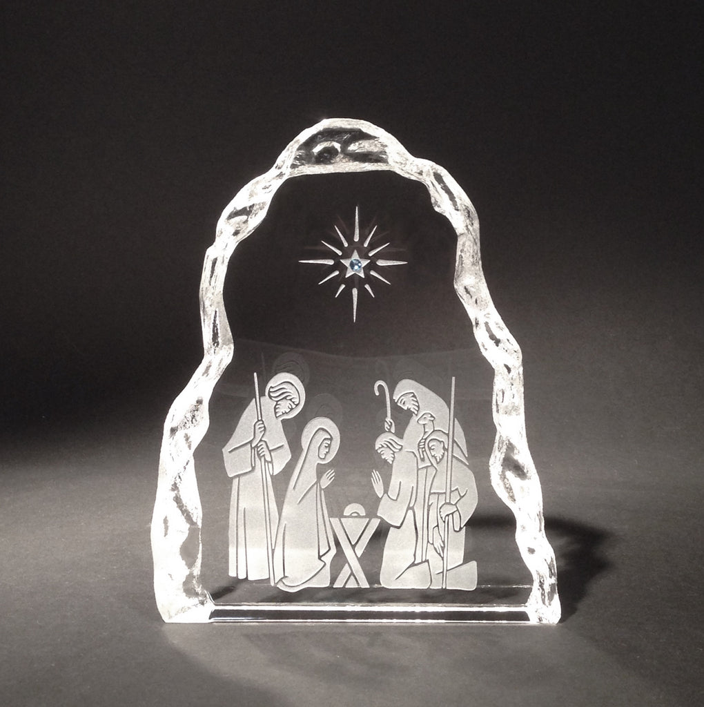 The Nativity Crystal Sculpture – Healy Glass Artistry