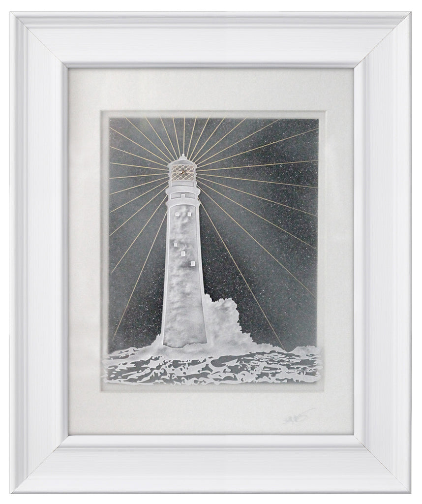 The Fastnet Lighthouse — Framed 11 x 14 – Healy Glass Artistry